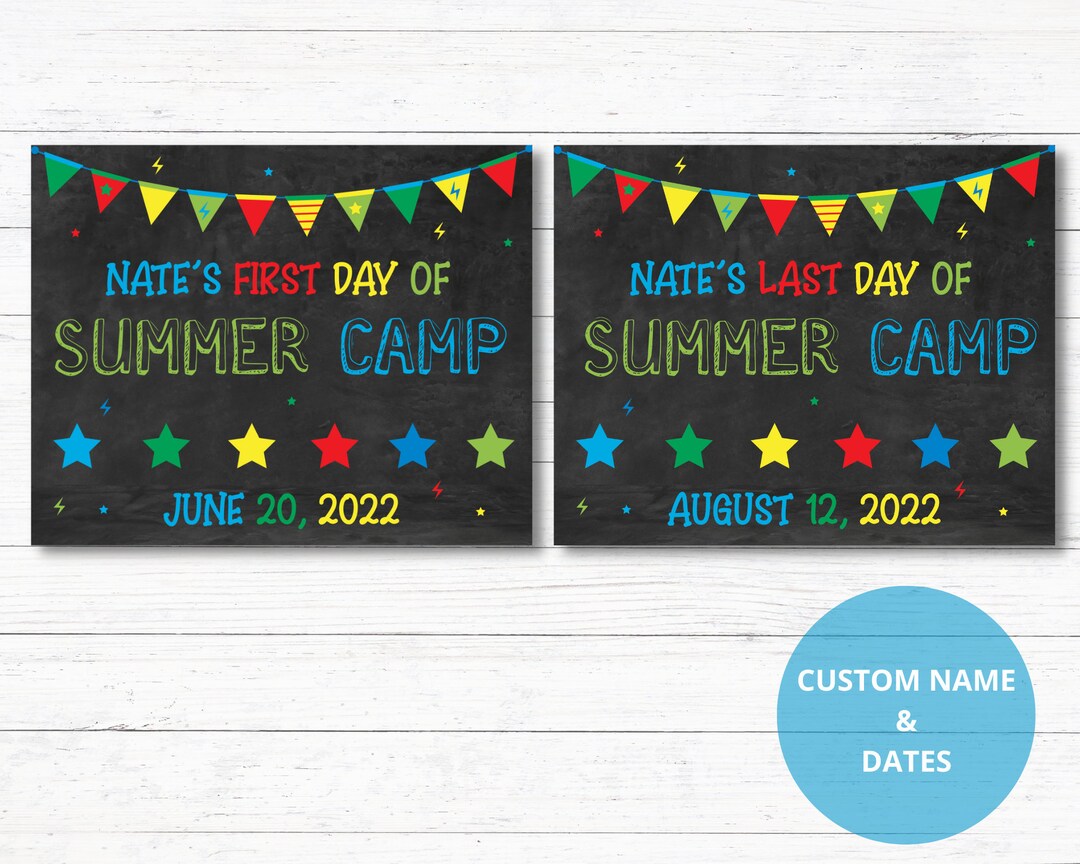 Summer Camp Printable Bundle, First Day Summer, Last Day of Summer ...