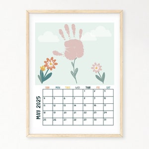 2025 12 Month Handprint Calendar, DIY Kids Toddler Baby Craft, Calendar ...