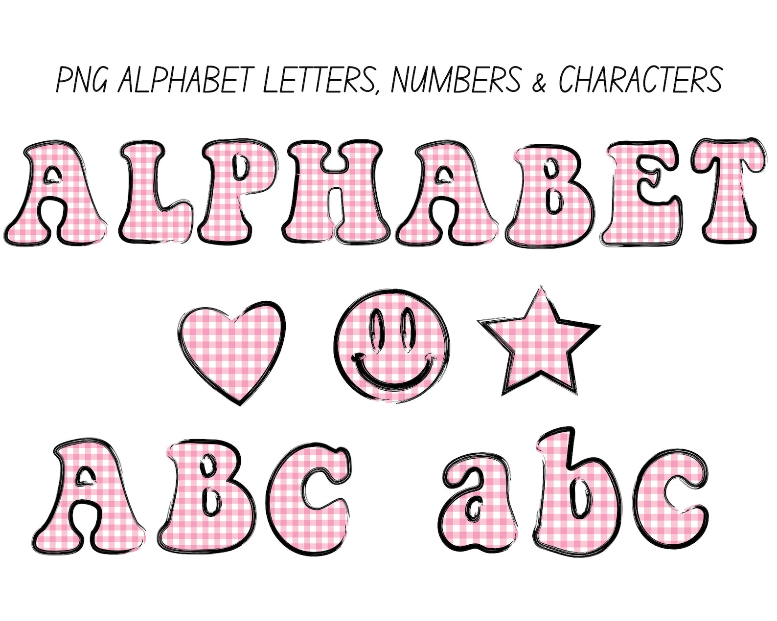 Pink Pattern PNG Letters Printable PNG Abc's Girls Png - Etsy