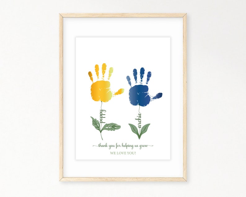 Custom Mother's Day Handprint Craft Flower Handprint - Etsy