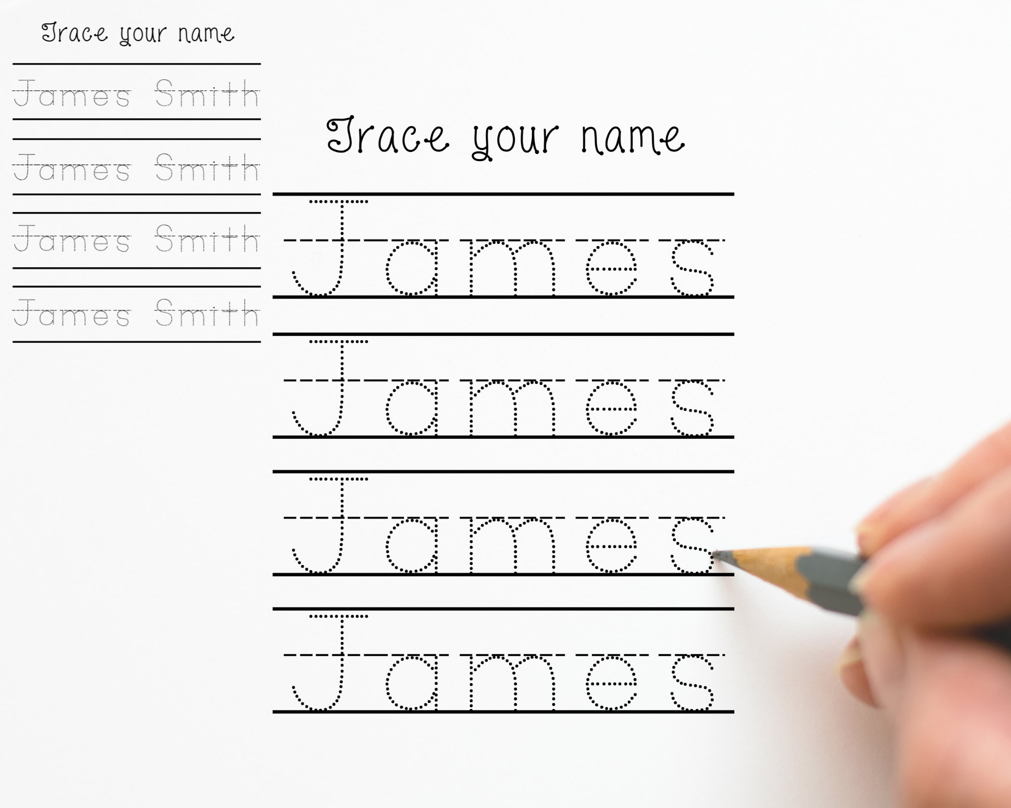 Name Trace Worksheet | First Name | Last Name | Digital File ...
