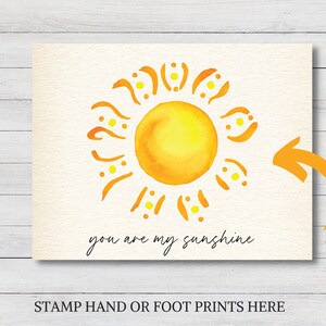 You Are My Sunshine Handprint Art Printable, Baby Toddler Kids Art ...