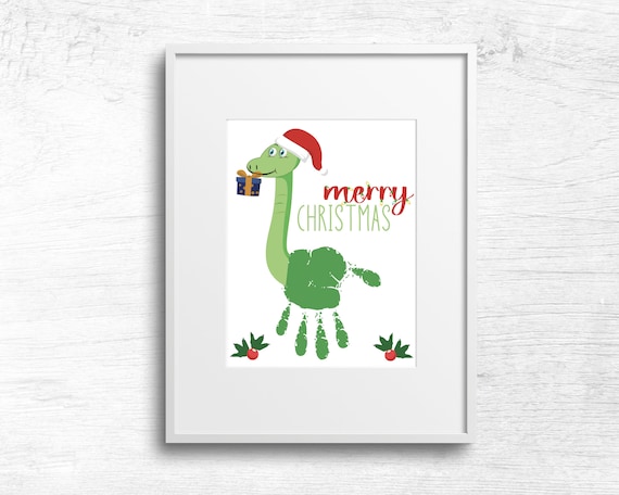 Merry Christmas Dinosaur Craft Printable Baby Toddler Kids - Etsy Australia