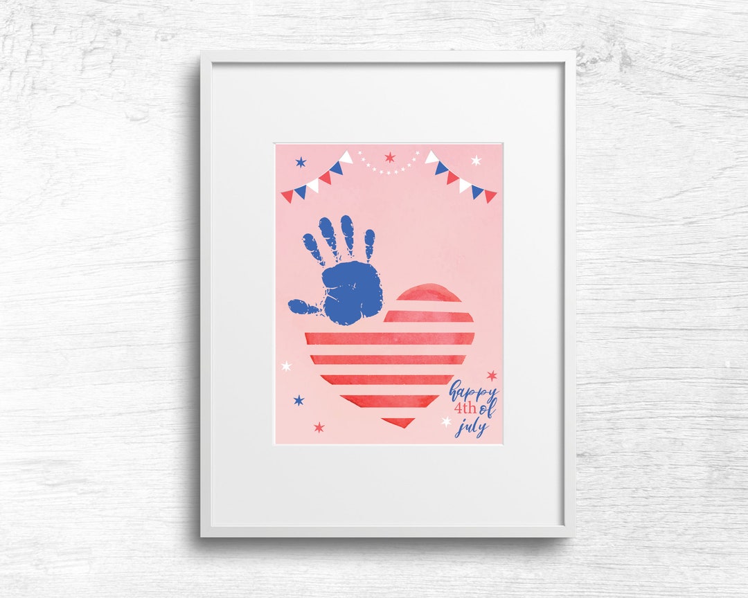 Fourth of July Kids Handprint, Baby Toddler Kids Art Crafts, DIY Summer ...