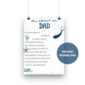 All About My Dad Father's Day Interview Father's Day | Etsy
