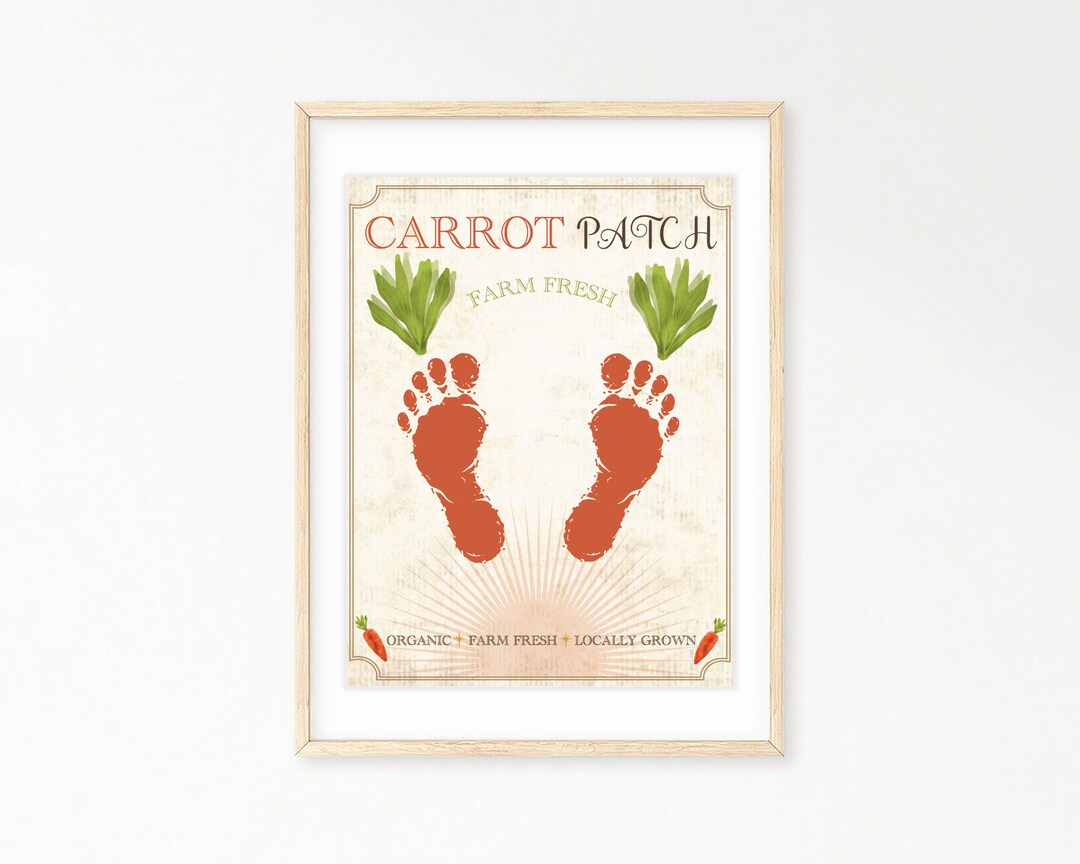 Carrot Patch Easter Footprint Craft, Baby Toddler Kids Art Craft ...