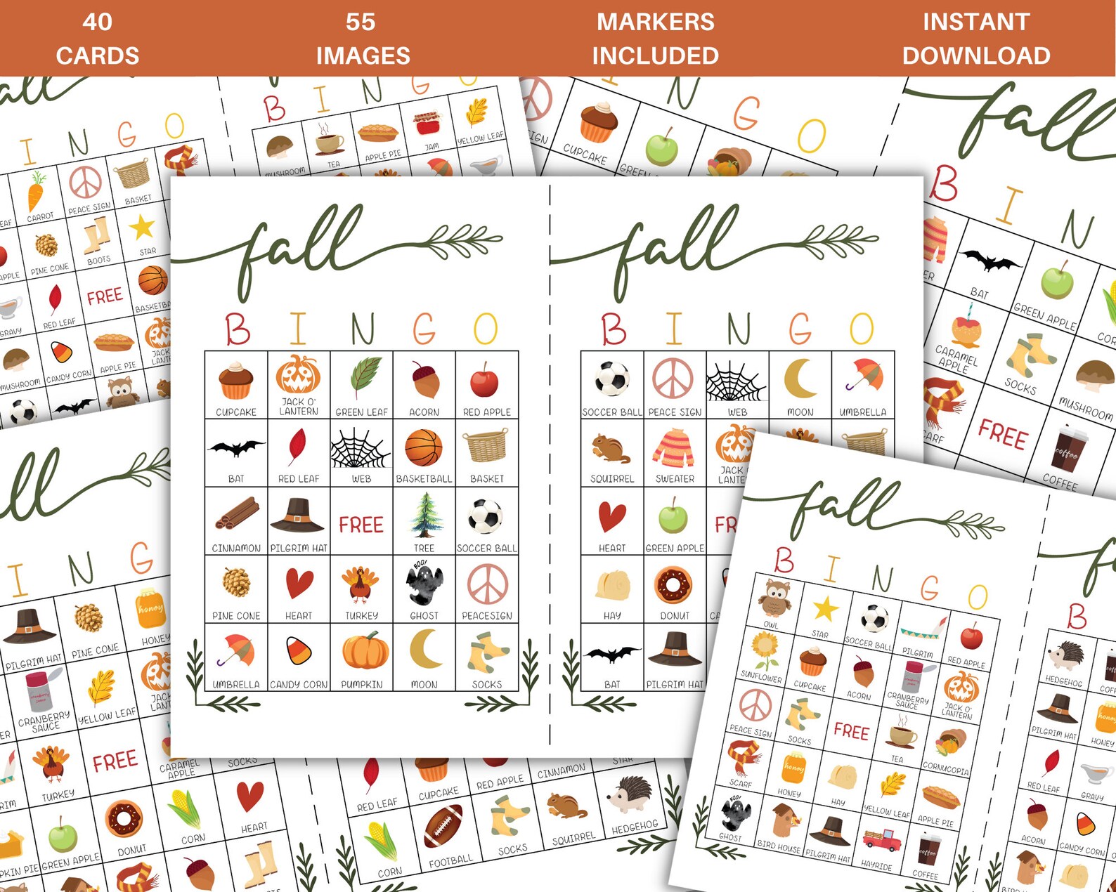 Family Fun Fall Bingo Printable Seasonal Game for Kids and - Etsy