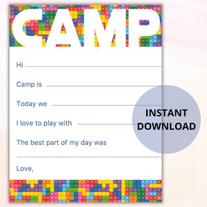 Stationery From Camp | Kids Letter Summer Camp | Fill in Blank Camp ...