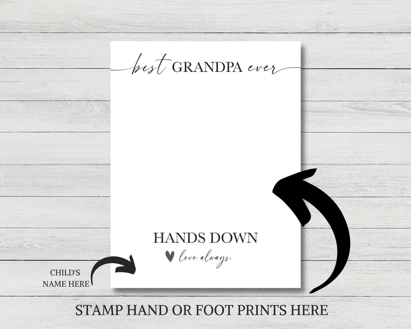 Best Grandpa Ever Hands Down Handprint Craft Baby Toddler - Etsy