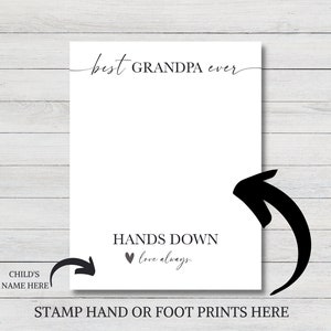 Best Grandpa Ever Hands Down Handprint Craft, Baby Toddler Kids Art ...