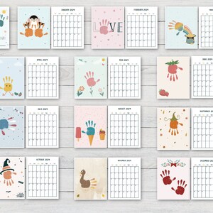 2024 12 Month Handprint Calendar, Preschool Toddler Keeepsake Craft ...