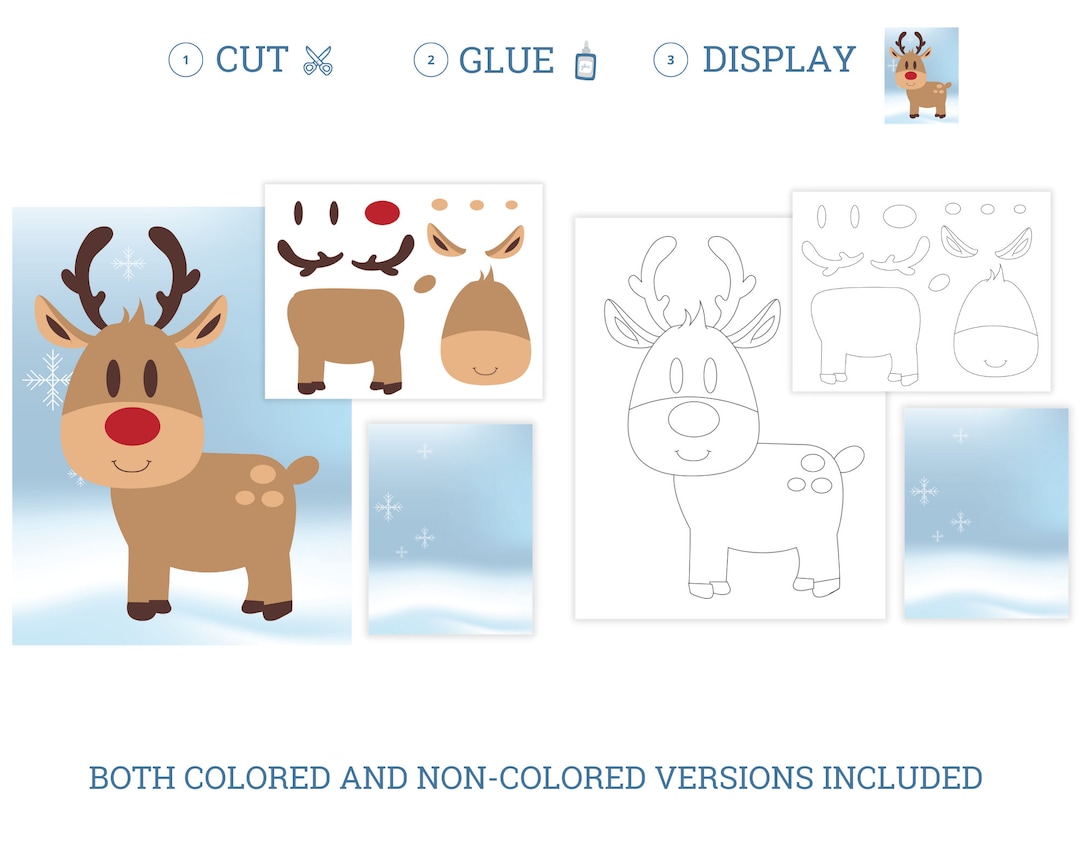 Reindeer Kids Christmas Activities, Christmas Cutouts, Holiday ...