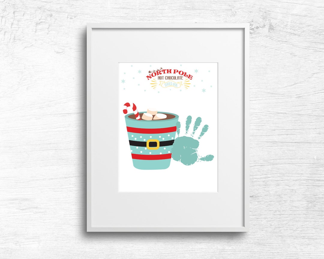 Christmas Hot Chocolate Handprint Footprint, Baby Toddler Kids Art ...