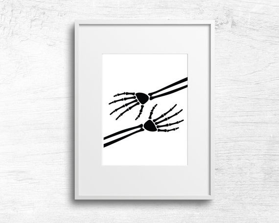 Skeleton Hands Halloween Printable Poster Halloween Art - Etsy