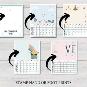 2025 12 Month Handprint Calendar, DIY Kid Toddler Baby Craft, Calendar ...