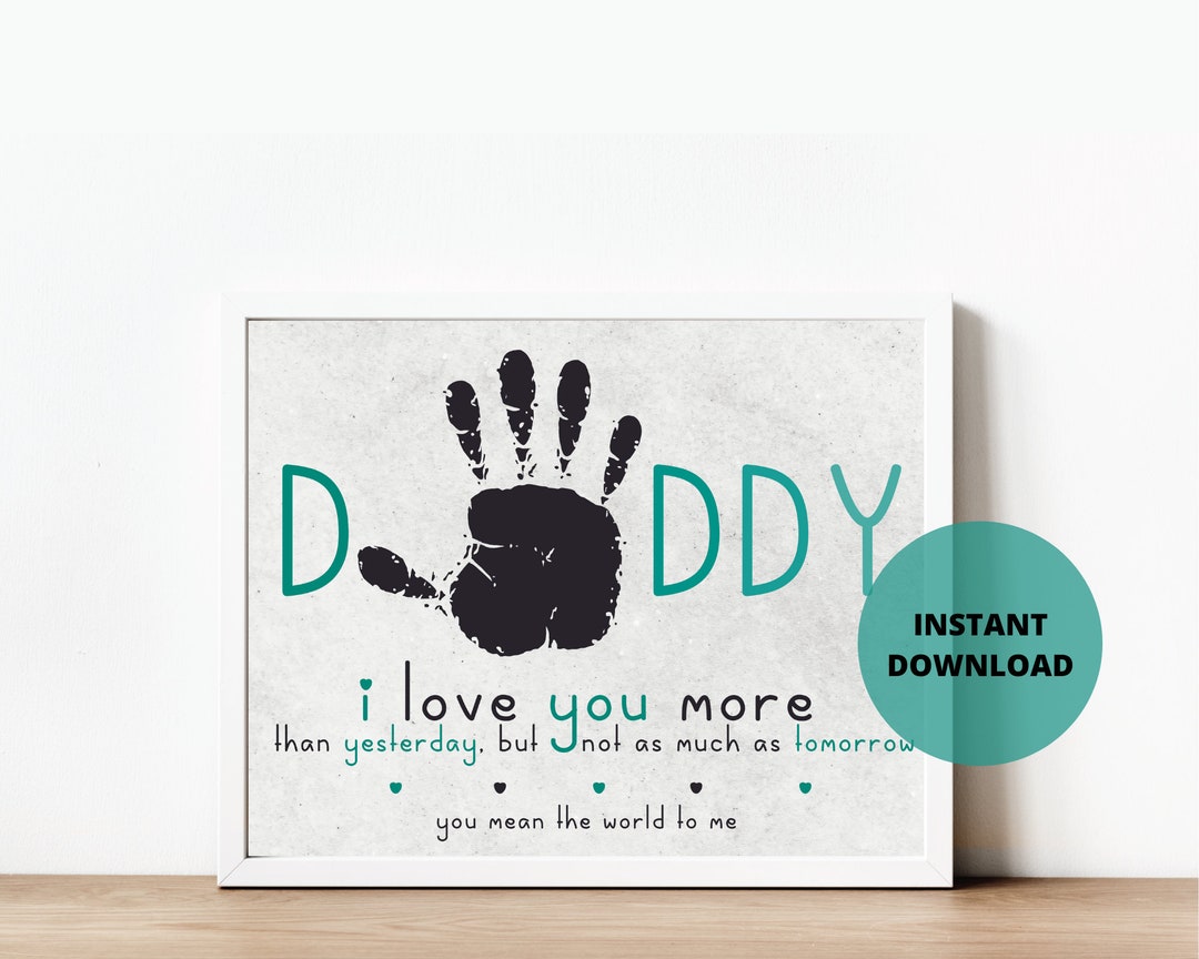 Father's Day Handprint Footprints Craft Activity, Baby Toddler Kids Art ...