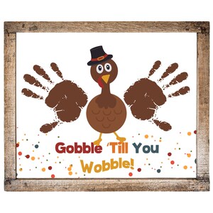 Set of 6 Thanksgiving Handprint Art Bundle, DIY Kids Crafts, Turkey ...