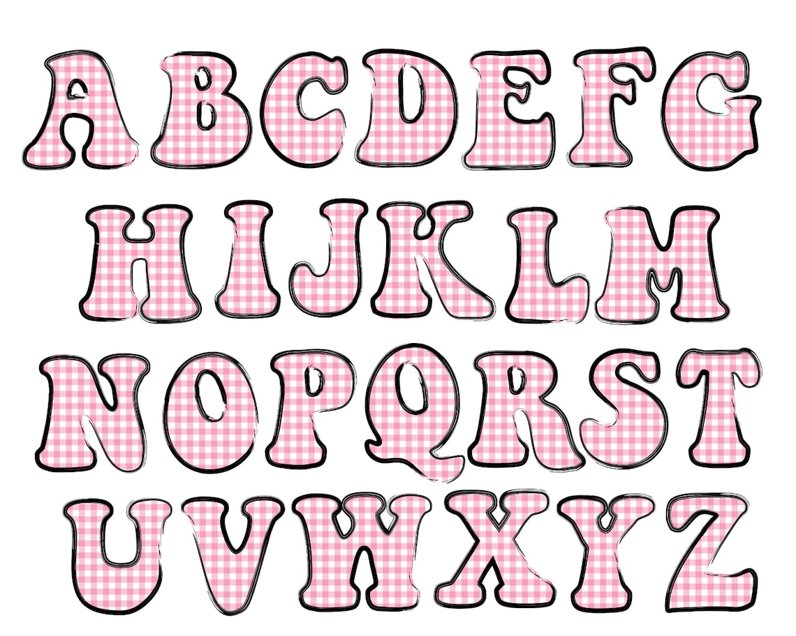 Pink Pattern PNG Letters Printable PNG Abc's Girls Png - Etsy