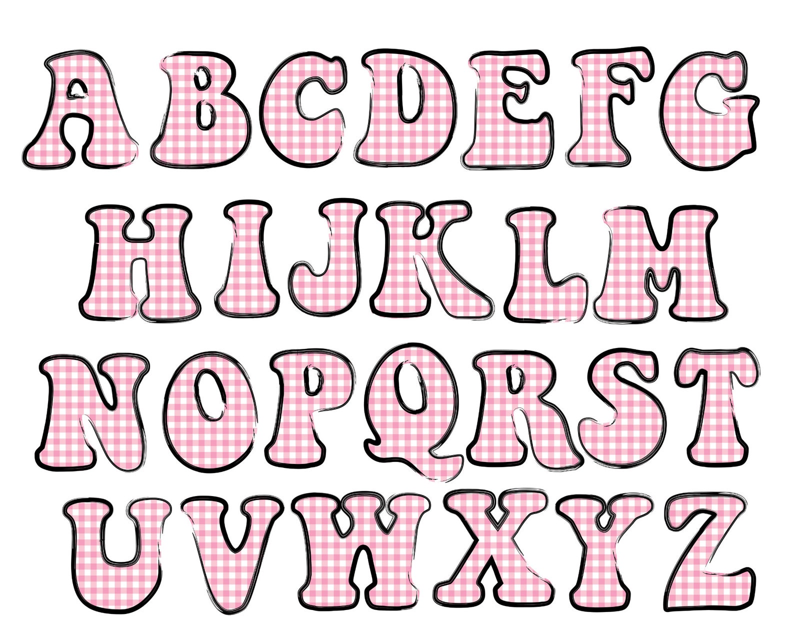 Pink Pattern PNG Letters Printable PNG Abc's Girls Png - Etsy