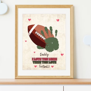 Football Lover Dad Handprint Art Print, Father's Day Handprint Craft ...