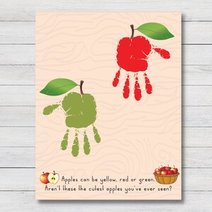Apple Fall Handprint Art, DIY Kids Crafts, Apple Handprint Keepsake ...