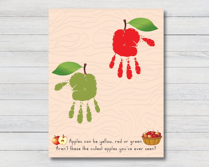 Apple Fall Handprint Art, DIY Kids Crafts, Apple Handprint Keepsake ...