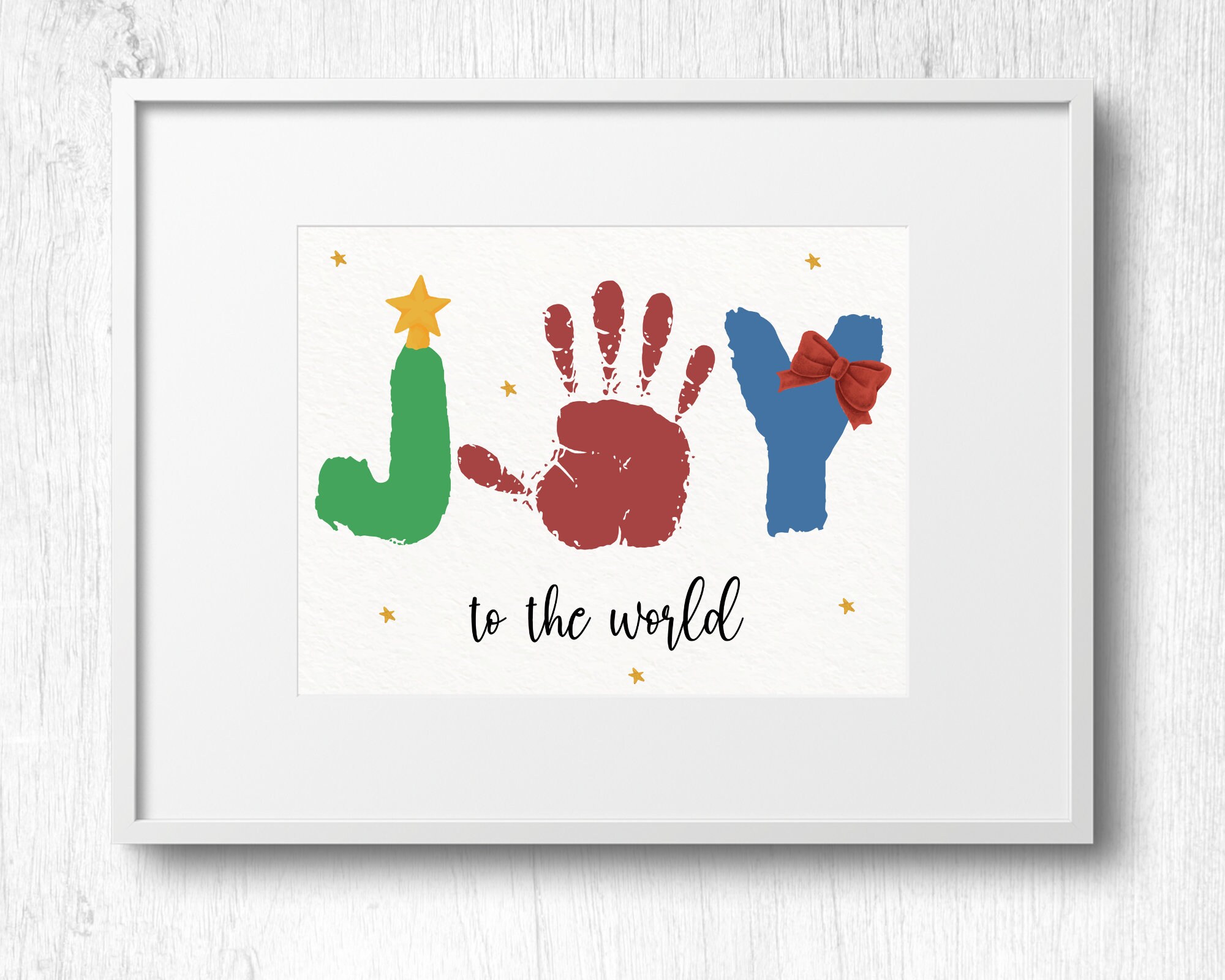 Joy to the World Christmas Handprint Art, DIY Kids Craft, Watercolor ...