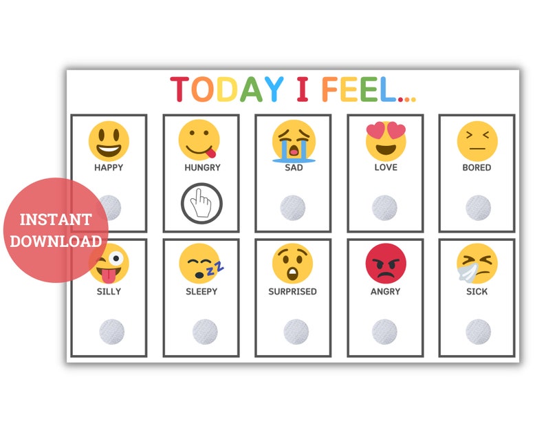 Today I Feel Emotions, Autism Awareness, Autism Visual Aid, Emotions ...