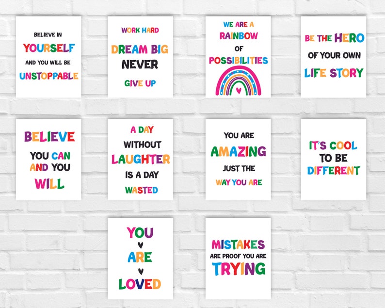 Inspirational Quotes Art Bundle | 10 Printables | Inspirational Wall ...