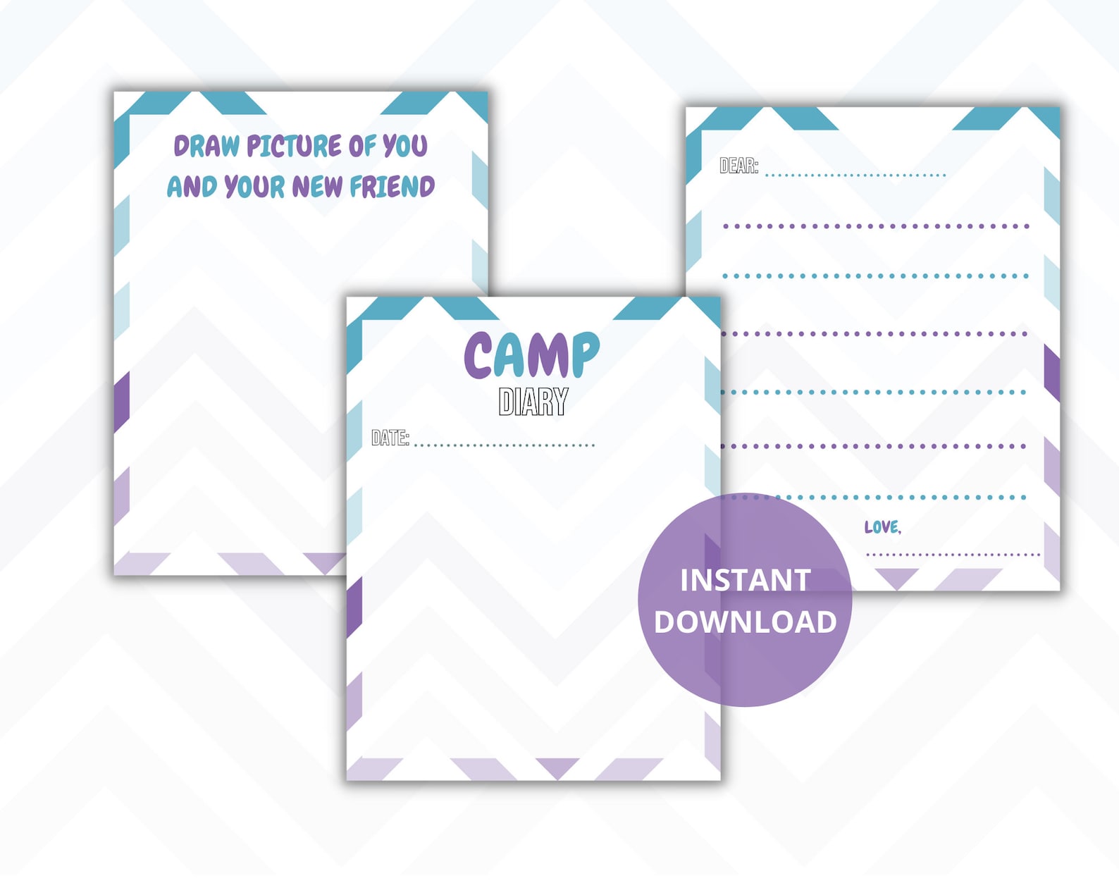 Set of 4 Bundle Letters From Camp Printable Template - Etsy