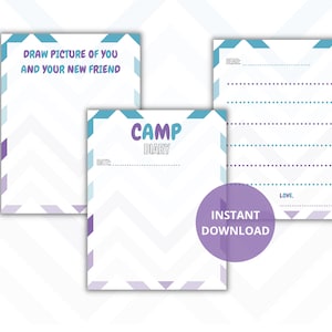 Set of 4 Bundle Letters From Camp | Printable Template | Summer Camp ...