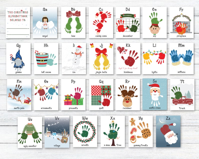 Christmas Handprints, Kids Crafts, Footprints Printables, DIY Christmas ...