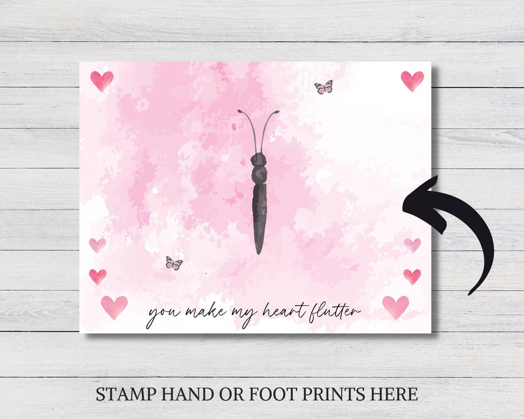 You Make My Heart Flutter Mother's Day Handprint Art DIY - Etsy