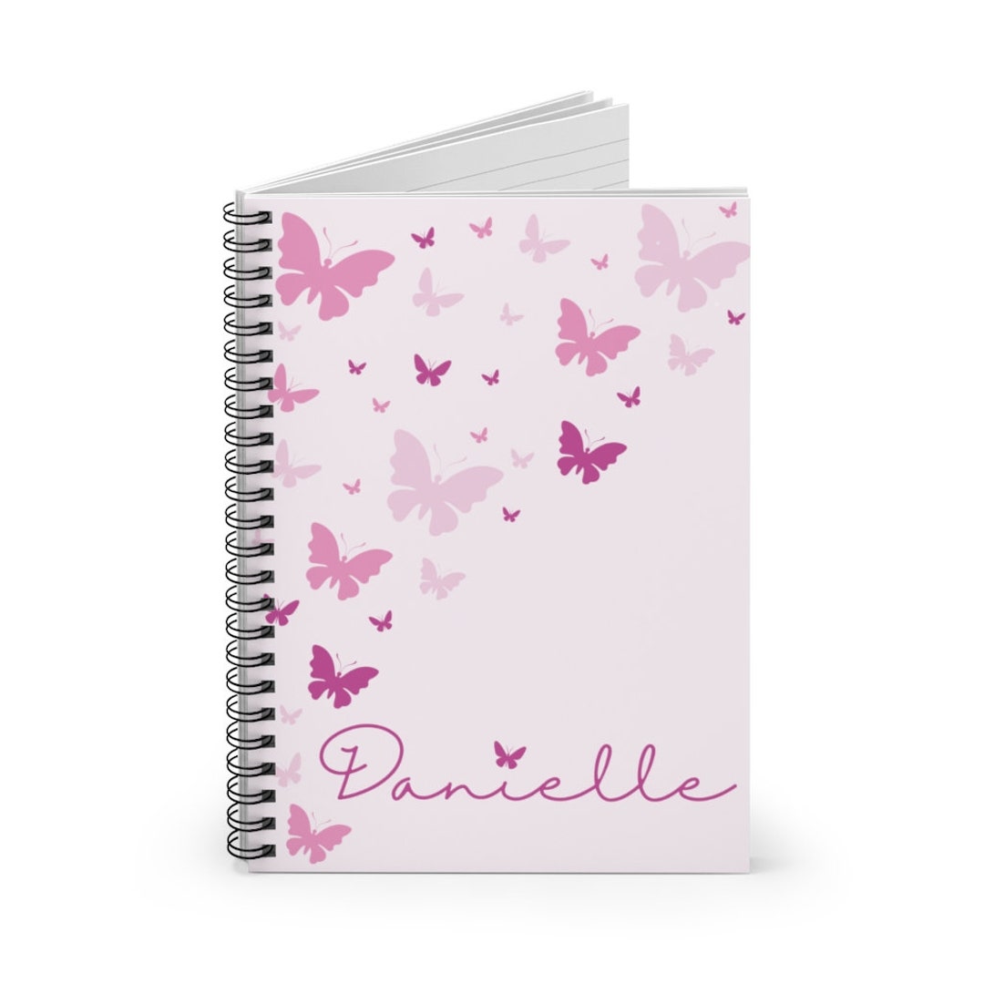 Personalized Butterfly Name Journal, Custom Name Spiral Notebook ...