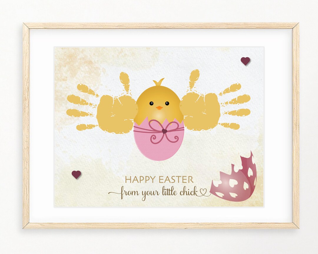 Happy Easter From Your Little Chick Handprint Craft, Baby Toddler Kids ...