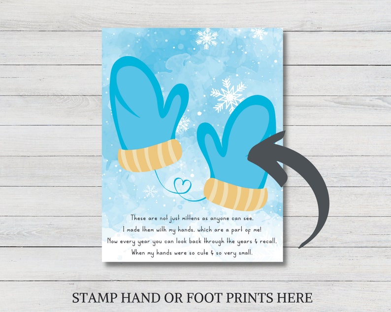 Winter Mittens Handprint Art DIY Kids Crafts Mittens - Etsy