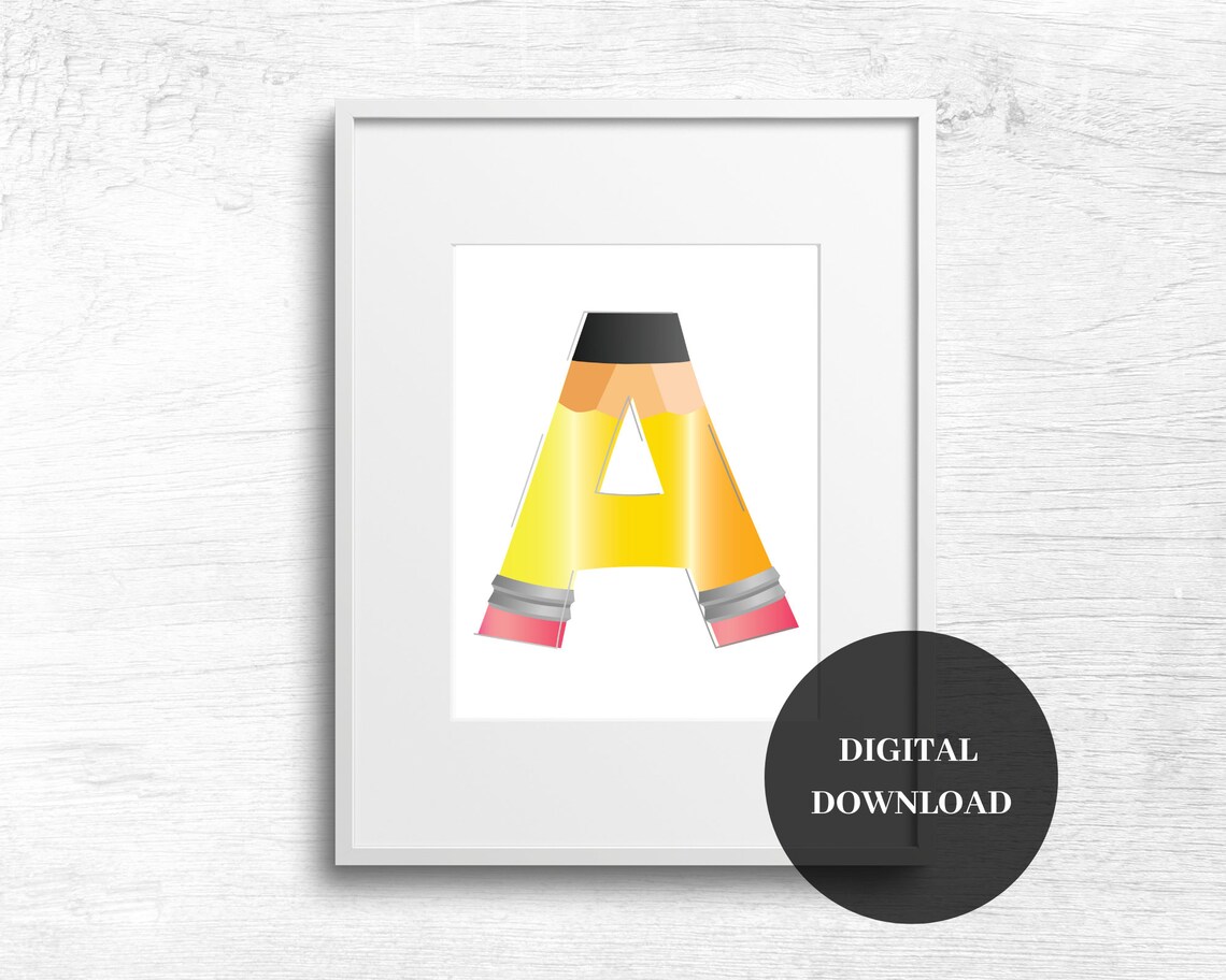 Back to School Pencil PNG Letters School Pack Back to School - Etsy