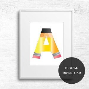 Back to School Pencil PNG Letters, School Pack, Back to School PNG ...