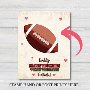 Football Lover Dad Handprint Art Print, Father's Day Handprint Craft ...