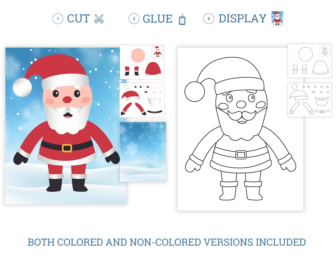 Santa Kids Christmas Activities, Christmas Cutouts, Holiday Activities ...