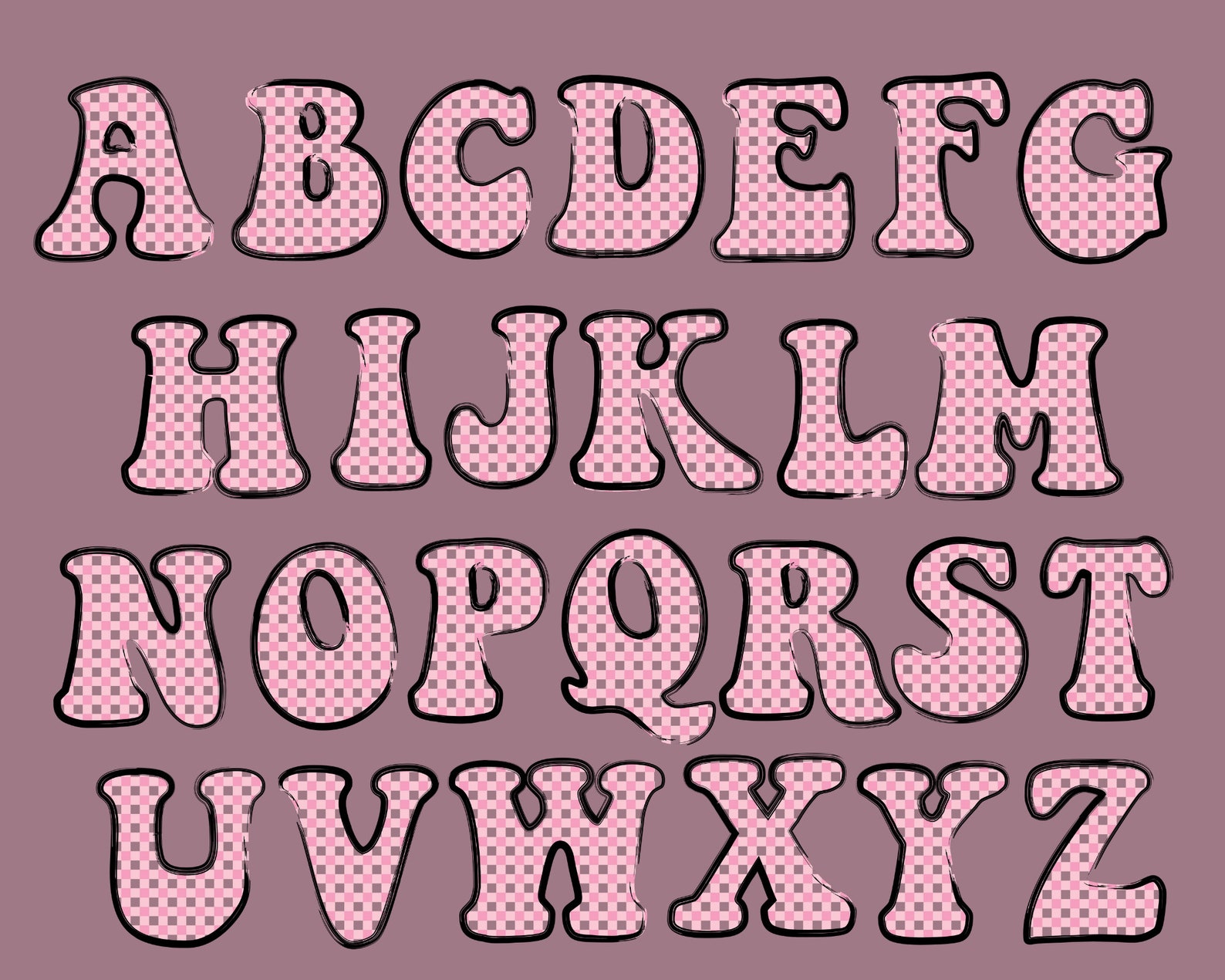 Pink Pattern PNG Letters Printable PNG Abc's Girls Png - Etsy