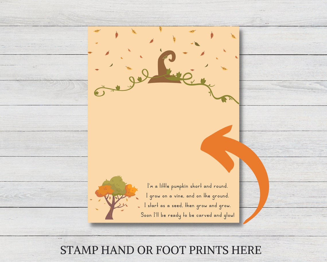 Pumpkin Handprint Art, DIY Kids Crafts, Thanksgiving Handprint Keepsake ...