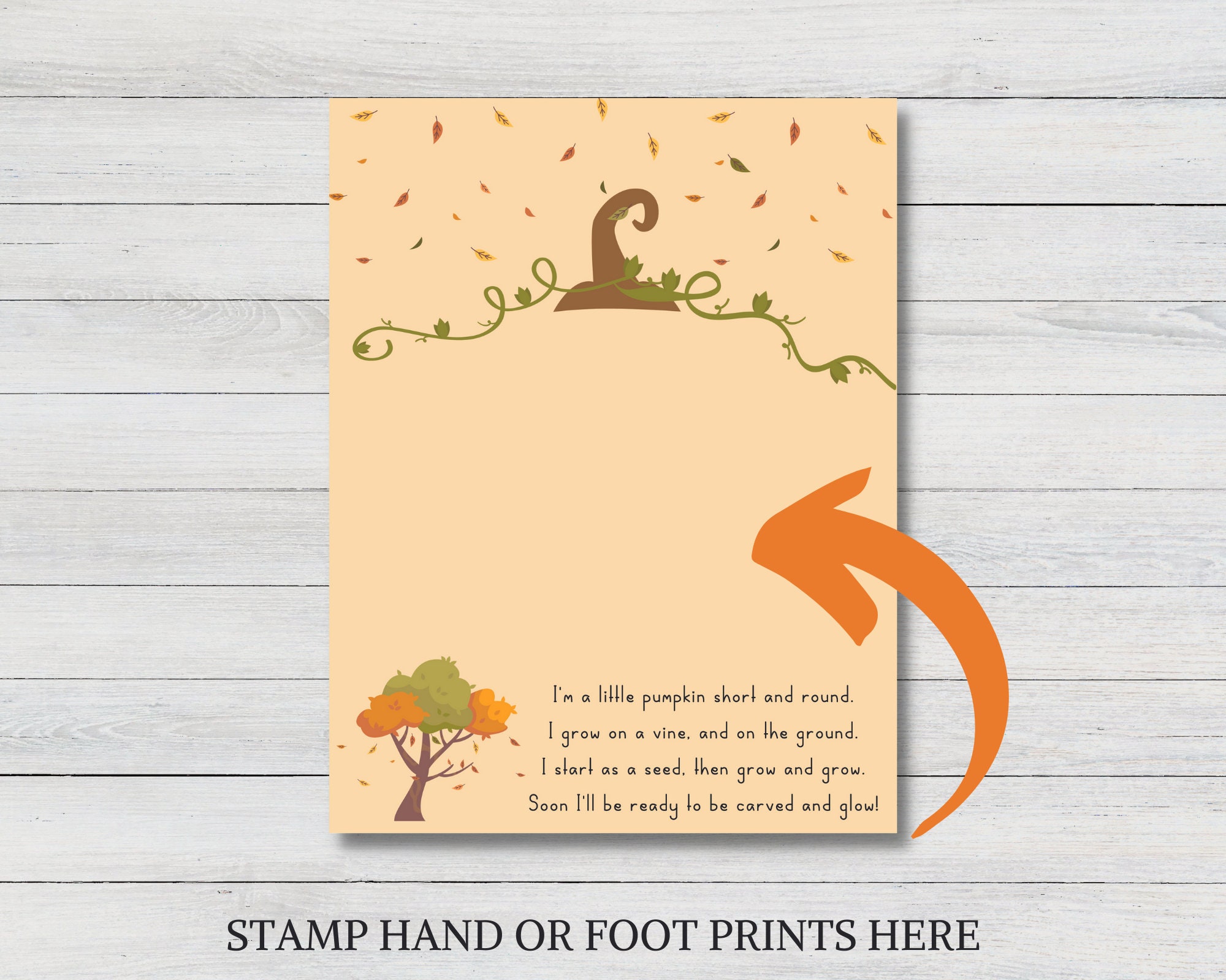Pumpkin Handprint Art, DIY Kids Crafts, Thanksgiving Handprint Keepsake ...