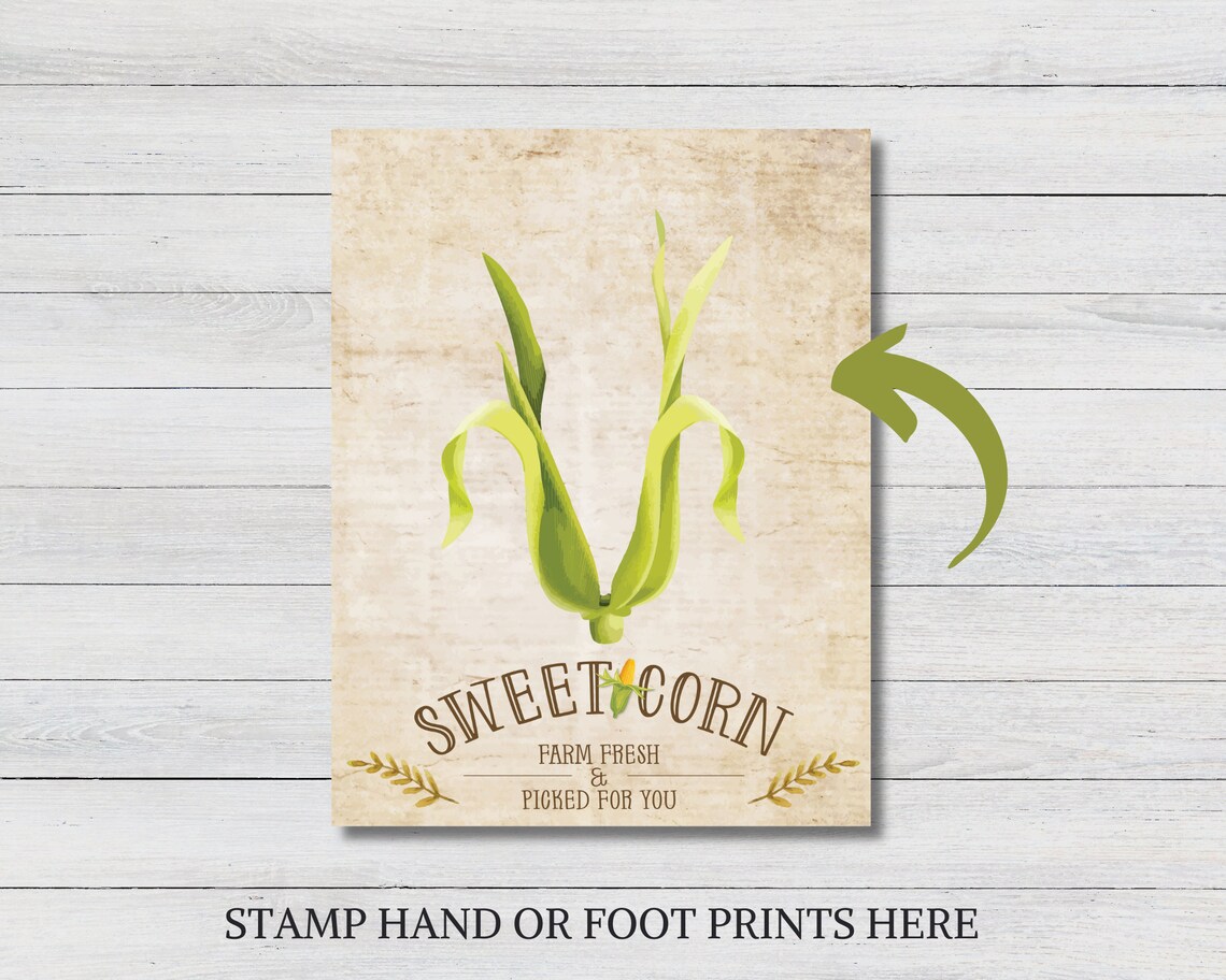 Sweet Corn Farm Fall Footprint Art, Baby Toddler Kid Art Craft, DIY ...