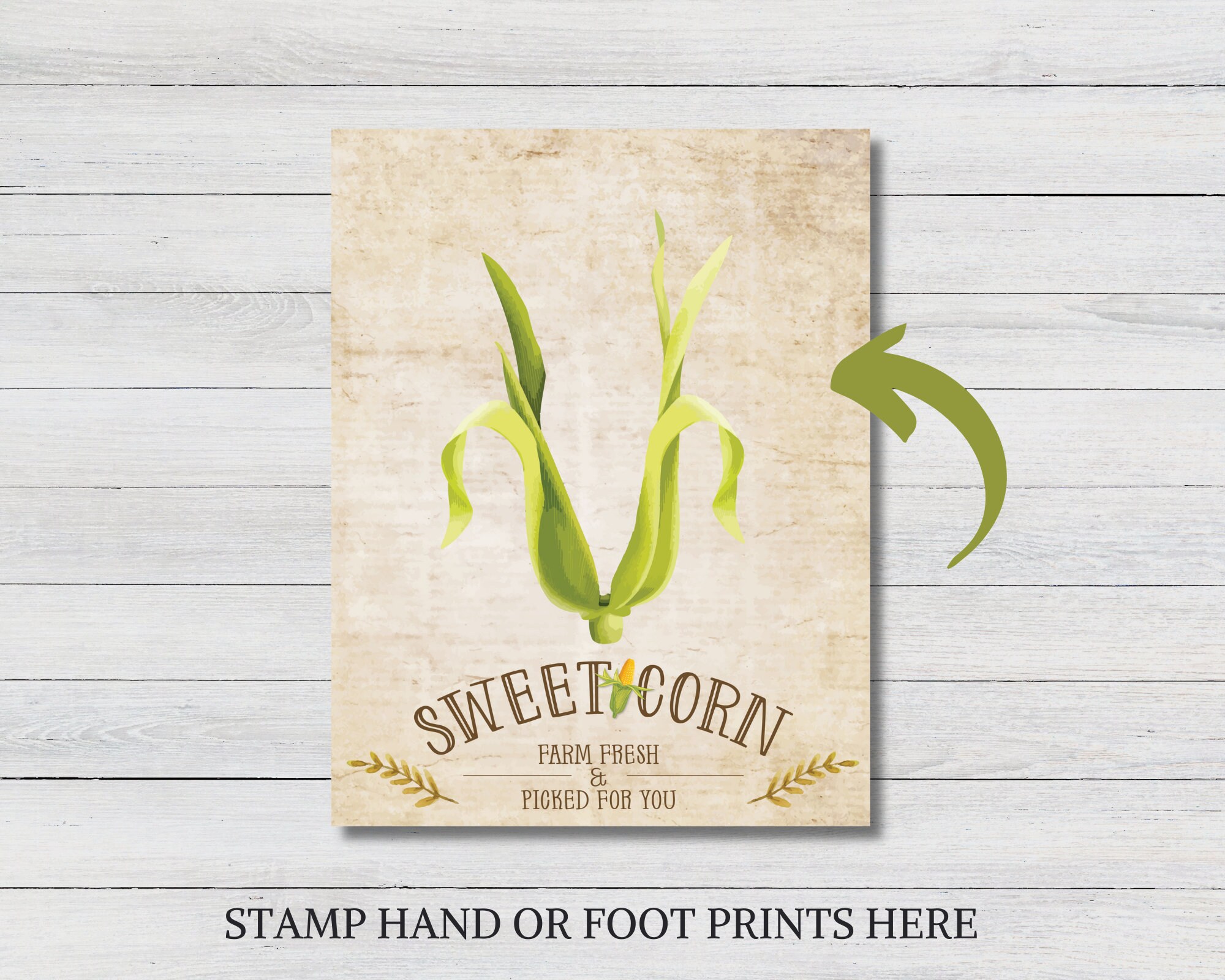 Sweet Corn Farm Fall Footprint Art, Baby Toddler Kid Art Craft, DIY ...