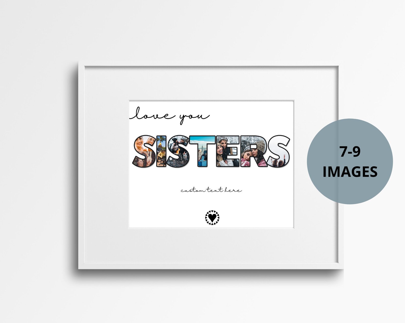 Sisters Personalized Digital Picture Collage, Gift for Sisters, Photo ...