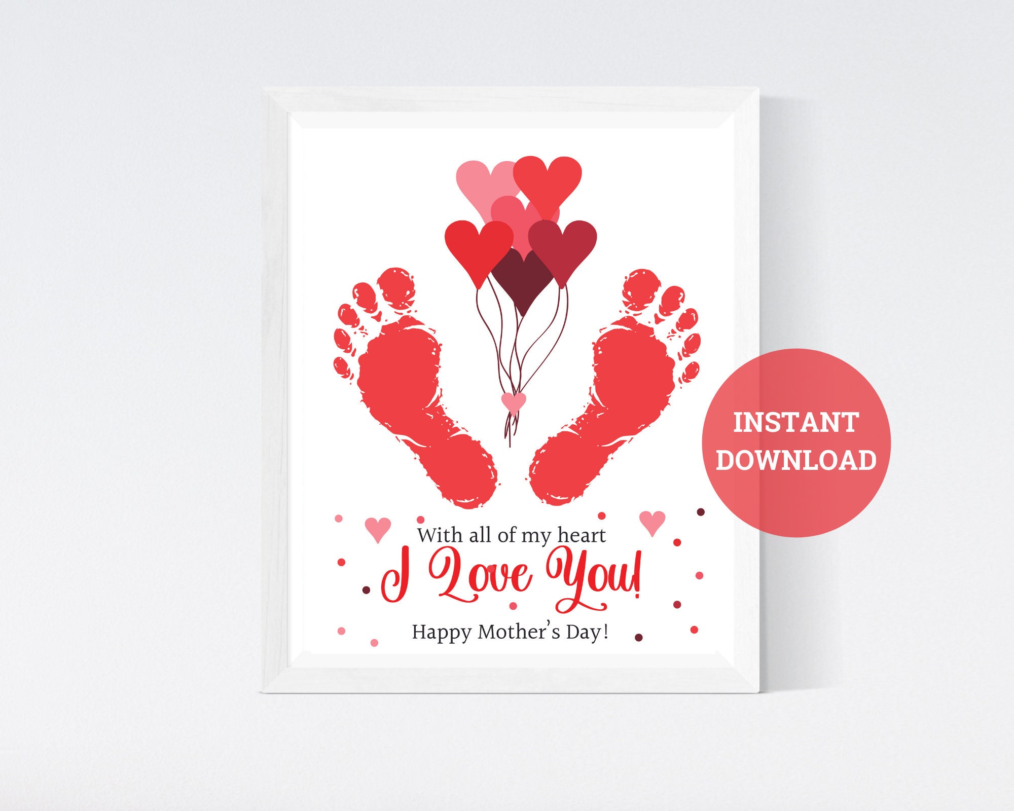 With All of My Heart I Love You Handprint Footprints Craft Activity ...
