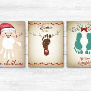 Christmas Handprint Art Bundle, DIY Kids Craft, Christmas Handprint ...