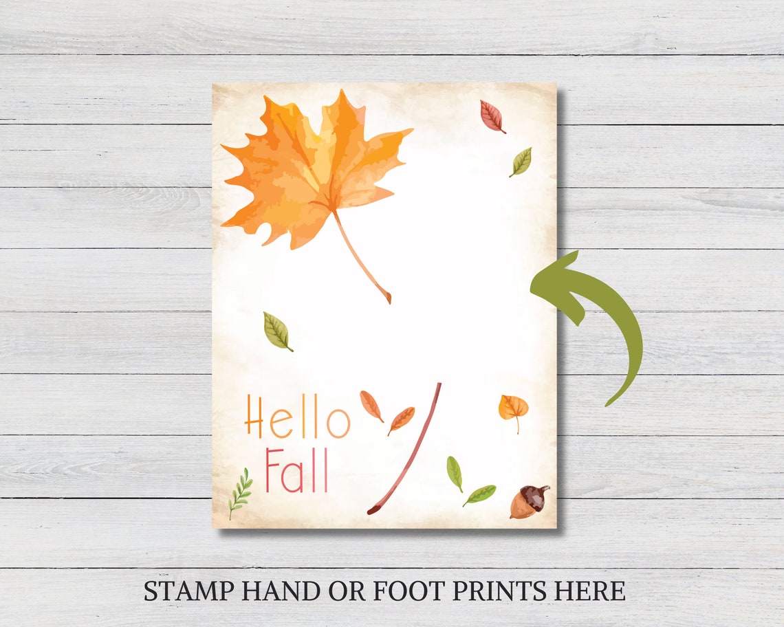Hello Fall Handprint Art Baby Toddler Kids Art Craft DIY - Etsy