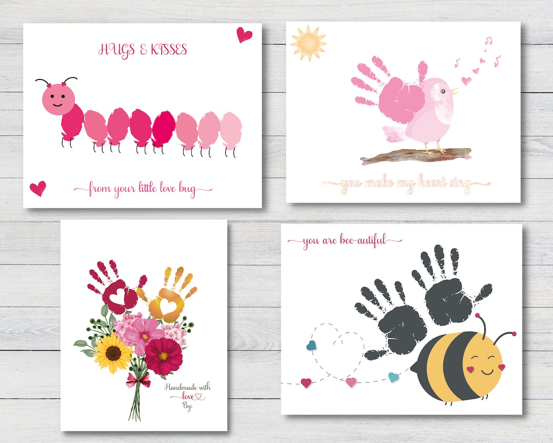 Set of 4 Mother's Day Bundle Handprints, Baby Toddler Kids Art Crafts ...